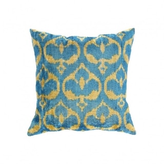 Canvello Handmade Decorative Ikat Pillow - 20" X 20" - Light Blue - 20 ...