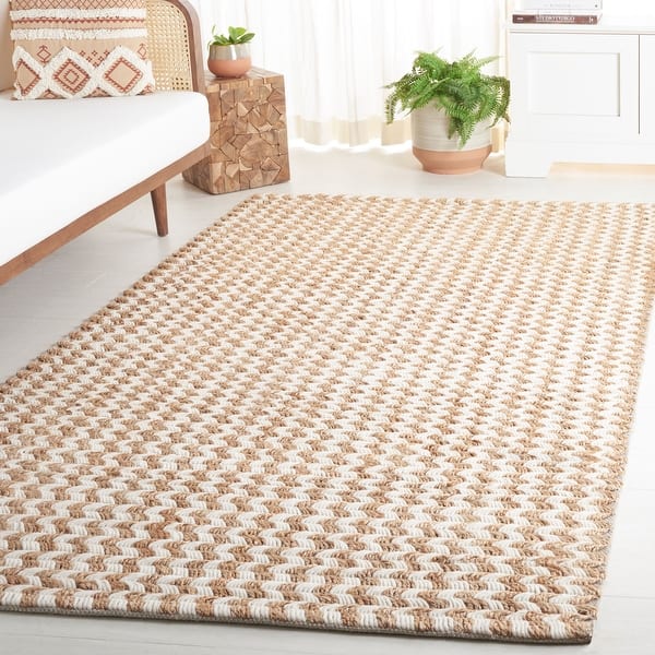 SAFAVIEH Handmade Natural Fiber Magdeline Farmhouse Chevron Jute Rug ...
