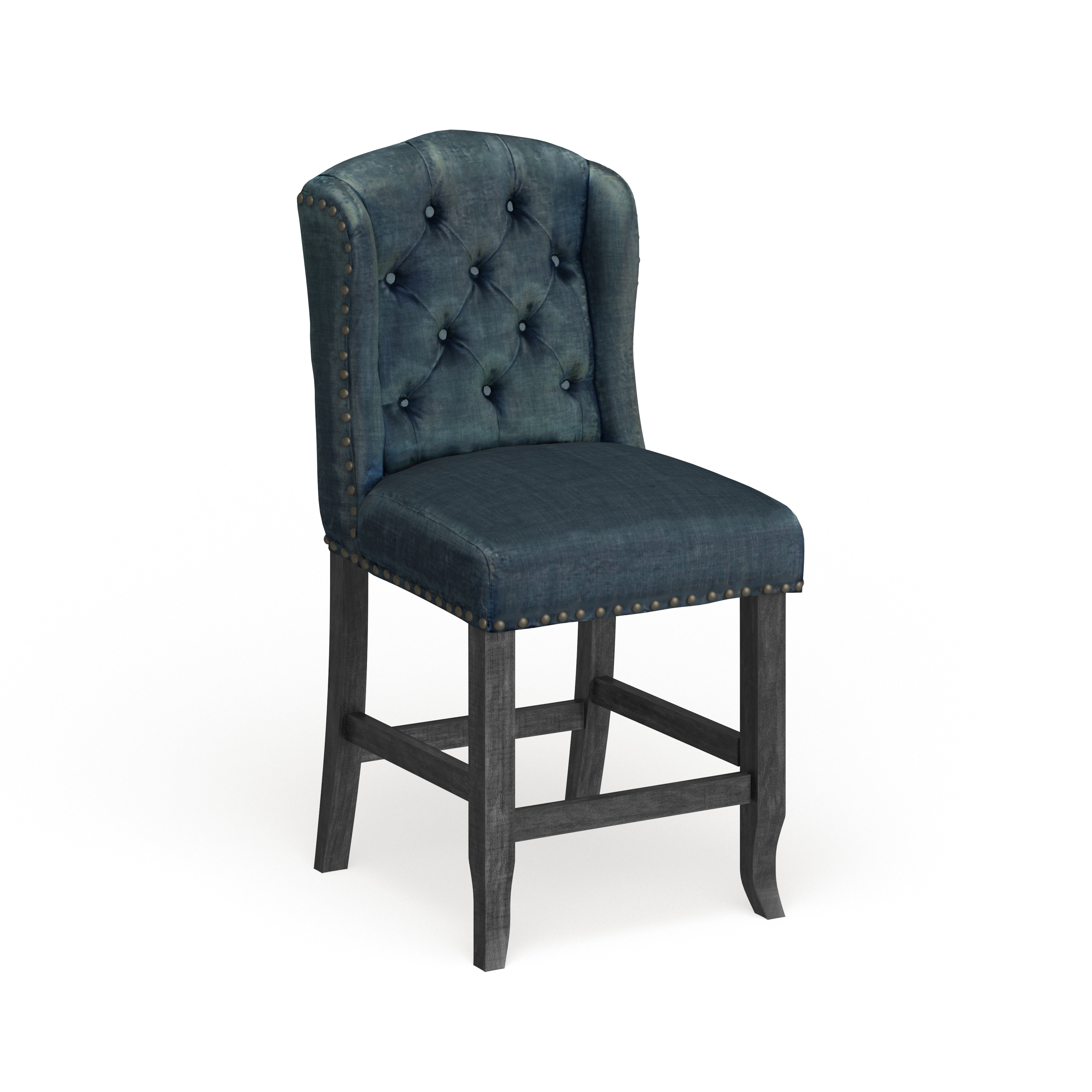 Tays Rustic Linen Tufted Counter Height Stools (Set of 2) by Furniture ...