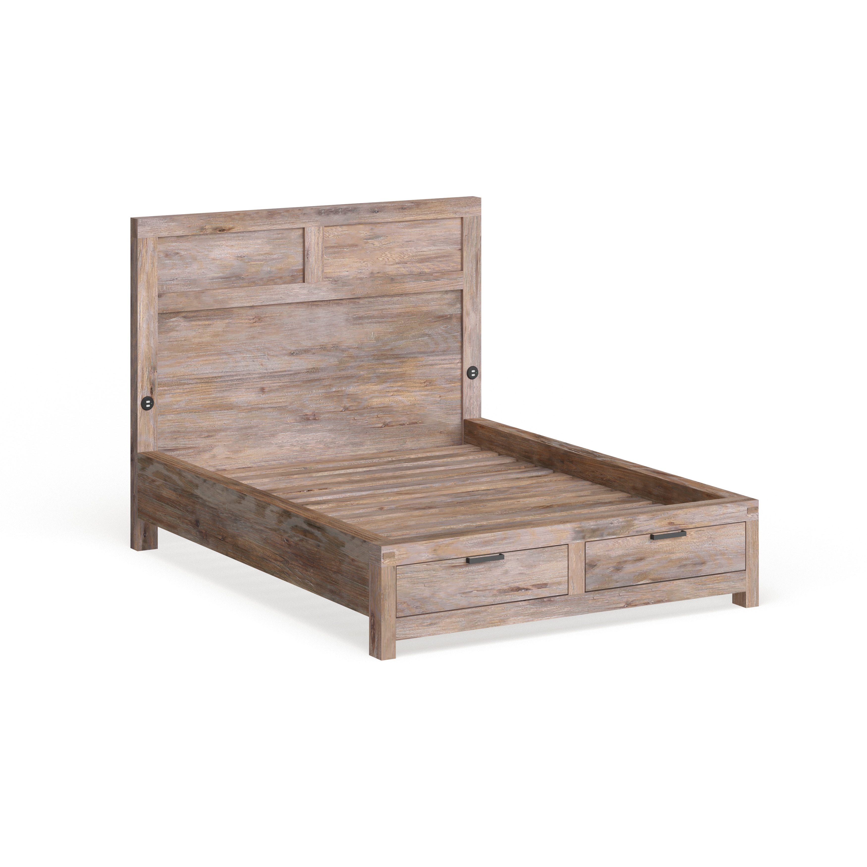 Furniture of America Werr Rustic Wood 2-Drawer Storage Bed with USB ...