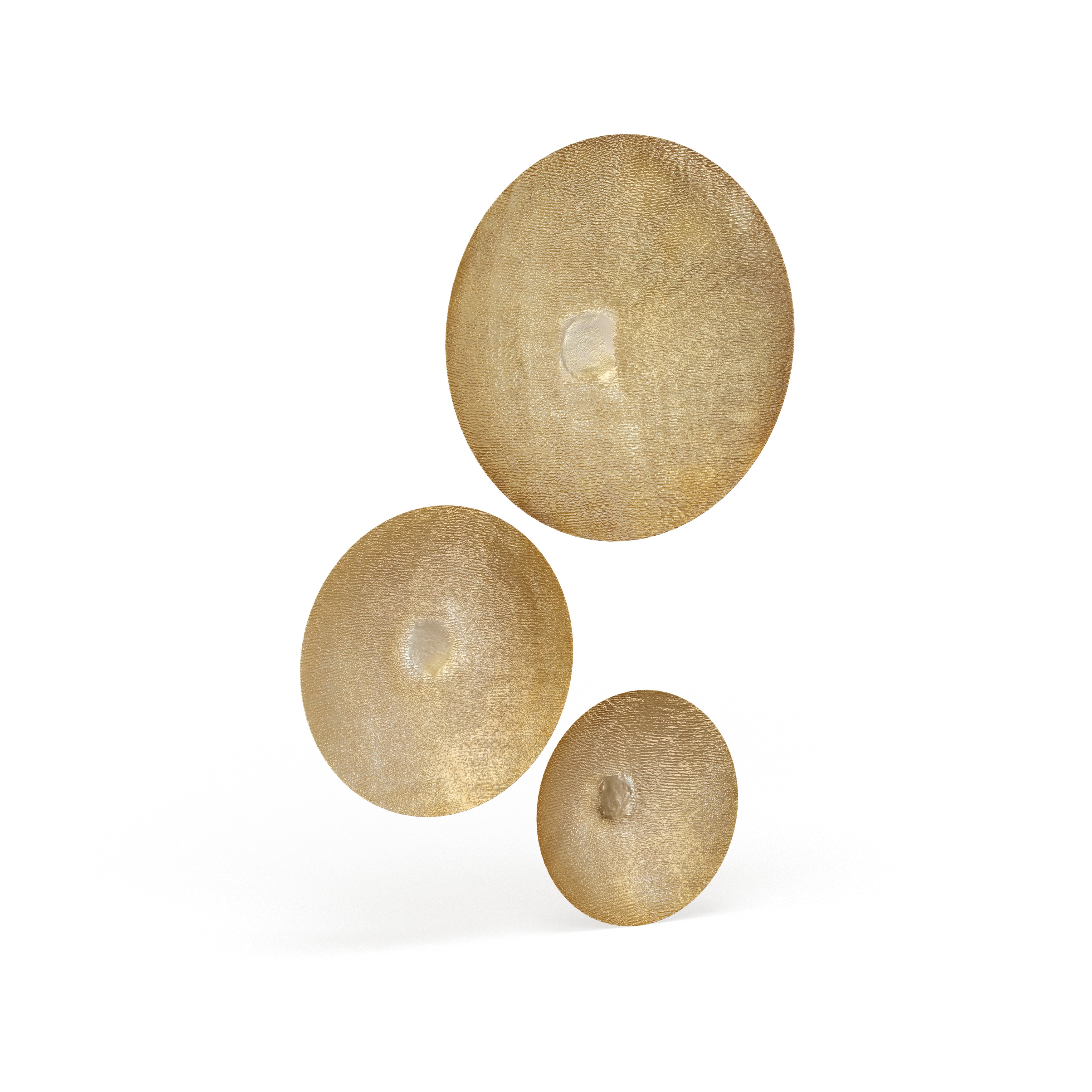 Gold Metal Large Metallic Disk Plate Home Wall Decor (Set of 3) - Bed ...